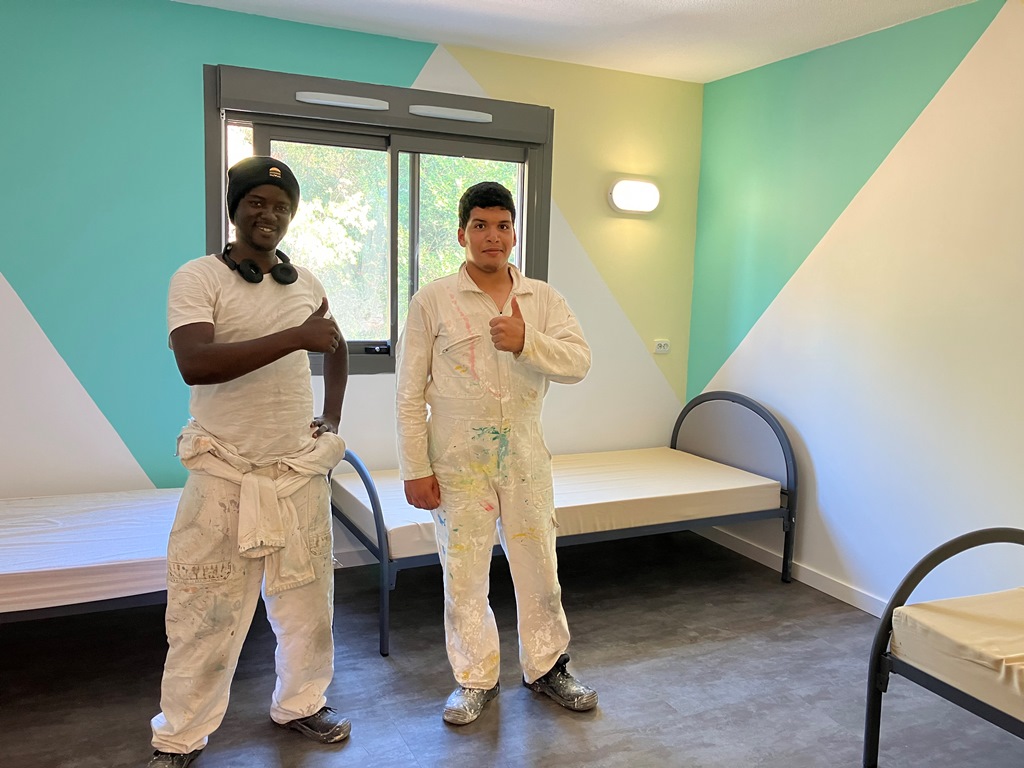 Suite de la rénovation de l'internat de l'EREA par les élèves de la classe 1 CAP PAR ...